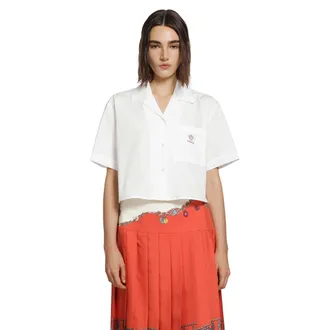 Versace Cotton Poplin Crop Shirt