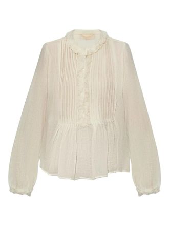 Ulla Johnson blouse &agrave; volants - Tons neutres