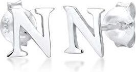 Elli Boucles dOreilles Elli - Lettre N Clous dOreilles Femme - (925/1000) Argent
