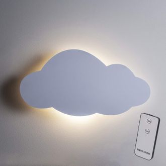 Lights4fun 2er Set LED Wolken Schlafzimmer Nachtlicht warmweiß batteriebetrieben Lampe Kinderzimmer Deko Wandlampe Kinderzimmer Wanddeko Nachtlampe Kinderzimmer 