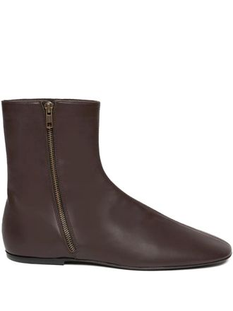 Dries Van Noten bottines en maille à fermeture zippée - Marron