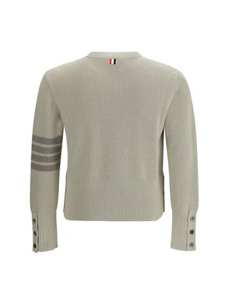 Thom Browne Mens 4-Bar Sweater Beige Cotton