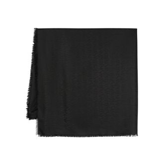 Saint Laurent Logo-jacquard Fringed Scarf