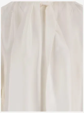 SA SU PHI Womens Silk Shirt With Bow Detail Ivory