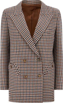 Blaz&eacute; Milano Check Double-breasted Blazer