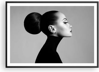 Arttor Poster Schwarzrahmen Deko 100x70cm Frau Frisur Modell Wandposter Art Prints Wanddeko Bild Wand Kunstdruck Wandbilder Dekoration Wohnzimmer Schlafzimme