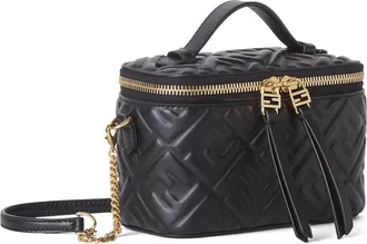 Fendi Womens Mini Vanity Leather Bag Black Handbags Hand