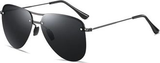 Generic Lunettes de soleil for hommes, monture m&eacute;tallique &agrave; grande monture, for f&ecirc;te de conduite(Black)