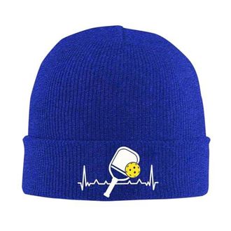 Generic Rythme Cardiaque du Pickleball Unisex Bonnet De P&ecirc;cheur L&eacute;ger Bonnets Tricot&eacute; Coupe-Vent Bonnets Hiver pour Cyclisme Toutes Les Saisons Randonn&eacute;e