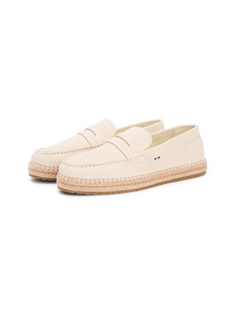 Tommy Hilfiger Espadrille TOMMY HILFIGER FLEXIBLE HILFIGER SDE ESPADRILLE, Herren, Gr. 44, beige, Veloursleder, unifarben, Schuhe Espadrille, Sommerschuh, Slipper, L