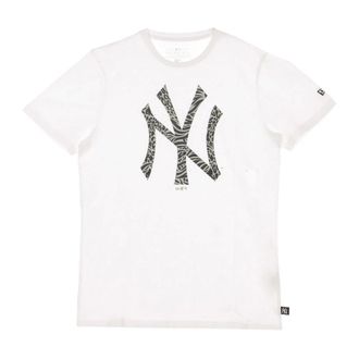 New Era Homme, Tops, Blanc, Taille: L Tee Blanc avec Impression MLB pour Homme