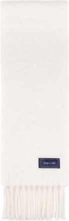 Sporty & Rich écharpe frangée à logo - Blanc