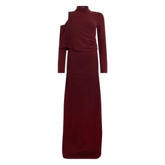 Alberta Ferretti Langes burgunderrotes Kleid mit schulterfreiem Ausschnitt - - Dresses - Damen - Braun - S