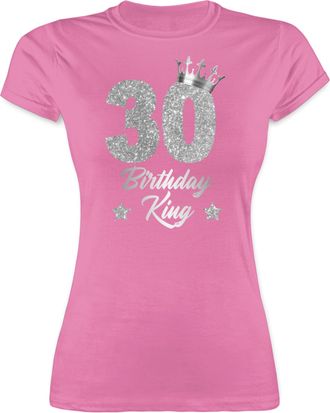 Shirtracer Shirt Damen - 30. Geburtstag - 30 Birthday King Geburtstags K&ouml;nig Geburtstagsgeschenk 30 - XXL - Rosa - 1994 Tshirt Frau original 30th t-Shirt pers&ouml;nl