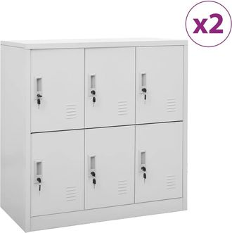 Generic Schlie&szlig;fachschrank, Umkleideschrank, Stahlschrank, Metallschrank, Lagerschrank, F&auml;cherschrank, B&uuml;roschrank, Schrank - 90x45x92,5 cm, Stahl (Hellgrau 2