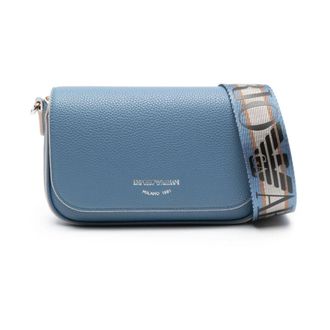 Emporio Armani Femme, Sacs, Bleu, Taille: ONE Size Sac bandouli&egrave;re en cuir grain&eacute;