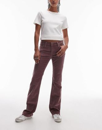 Levi's Bootcut-Jeans aus Cord in Altrosa mit sehr niedrigem Bund