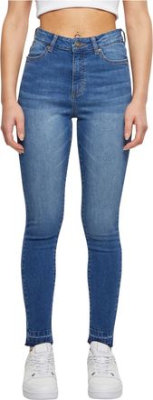 Urban Classics Damen Jeans Ladies Skinny High Waist Open Hem Jeans, Skinny Jeans mit offenem Saum, High Waist, erhältlich