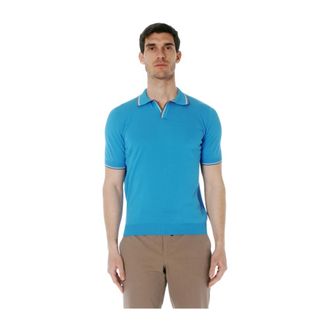 Gran Sasso Polo mit Kragen und Bicolor-Profilen - - Tops - Herren - Blau - M