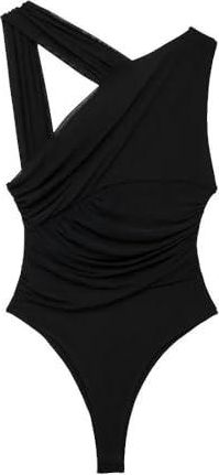 Generic YUJIEBB Combinaison &agrave; imprim&eacute; l&eacute;opard pour femme Coupe ajust&eacute;e Creux Irr&eacute;gulier sans manches Body f&eacute;minin d&eacute;t&eacute; Mode Lady Combishort, Noir, L