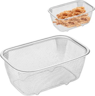Generic Feines Netz&ouml;lsieb - Maschensieb Korb, Kochmaschwerkzeug | Edelstahl Fine Mesh Fryer Sieb, rechteckiger franz&ouml;sischer Frittierhalter, Frittierfutter -S