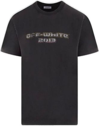 Off-white Homme, Tops, Noir, Taille: S T-shirt en coton &agrave; logo imprim&eacute;