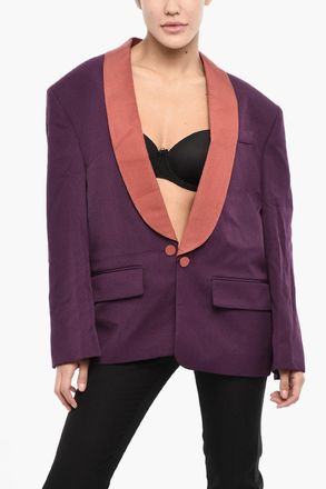 Dsquared2 Ein-Knopf-Blazer aus zweifarbiger Schurwollmischung mit Pattentaschen Dsquared2