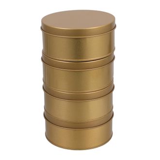 Cabilock 4stücke Große Runde Metalldosen Mit Deckel Gold Luftdichte Keksdosen Und Süßigkeitenboxen Vielseitige Aufbewahrung Für Zuhause Modisches Design Frisch