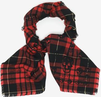 Alexander McQueen Tartan Skull Schal - Item 4294124646Q6460