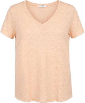 American Vintage Femme, Tops, Orange, Taille: 38 FR T-shirt col V Jacksonville