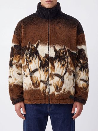 Maison Margiela Cardigan aus Faux Shearling mit Stehkragen und Rei&szlig;verschluss