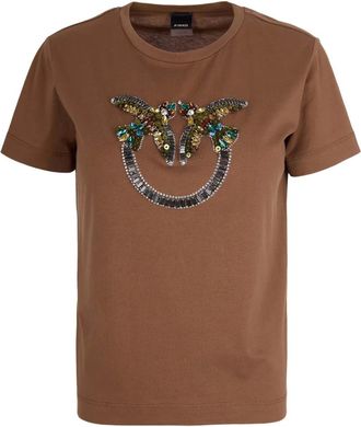 Pinko Pinko, Femme, Tops, Brun, Taille: 36 FR Quentin T-shirt