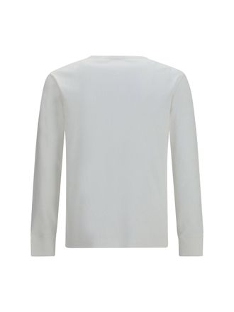 Burberry Mens Long-Sleeve Cotton Top Chalk Cotton; Elastane T-Shirts And Polos