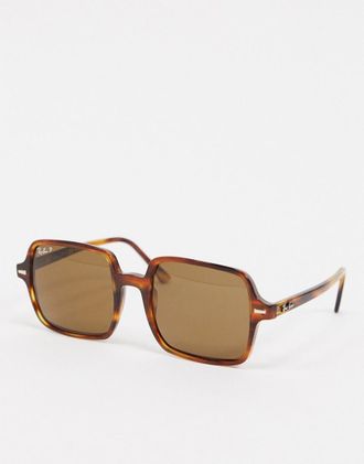 Ray-Ban Ray-ban - Eckige Sonnenbrille in Schildpattoptik, ORB1973-Braun