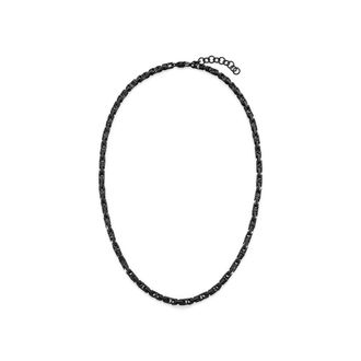 s.Oliver Herren Necklace - Halskette aus mattiertem Edelstahl - IP Schwarz - Verstellbar bis 55 cm - wasserfest & hautfreundlich