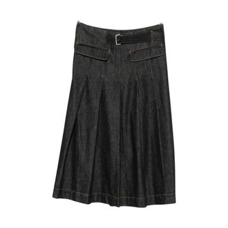 Semicouture Femme, Jupes, Bleu, Taille: W31 Jupe midi Carla avec ceinture