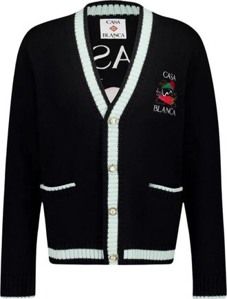 Casablanca Homme, Pulls, Noir, Taille: L Casa Mountain Temple Cardigan