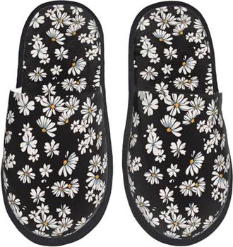 Generic Chaussures De Maison Fleurs De Marguerites Duveteux Pantoufle Antid&eacute;rapantes Fuzzy Pantoufles Piscine Shoes Pour Voyages Chambre &Agrave; Coucher L