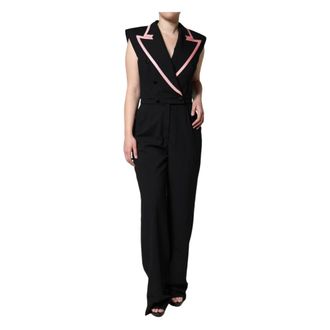Dolce & Gabbana Femme, Combinaisons et Ensembles, Noir, Taille: 40 FR Robe-pantalon sans manches en laine noire