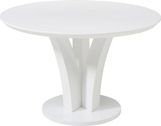 Vente-Unique Esstisch rund - 4 Personen - MDF - Wei&szlig; lackiert - VIALETA