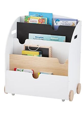 Vertbaudet Etag&egrave;re pour Livres &agrave; roulettes Ligne School Blanc TU