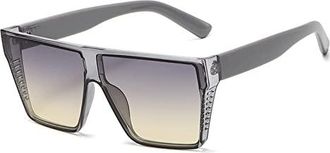 Generic Lunettes de soleil carrées tendance pour hommes et pour femmes, lunettes de soleil décoratives pour vacances en plein air, tir de rue (couleur : C, ta