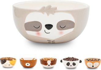 Winkee M&uuml;slischale | S&uuml;&szlig;e kleine Sch&uuml;ssel aus Keramik | Steingut Schale in s&uuml;&szlig;em Hund Look | Geschenk f&uuml;r Geburtstag, Einschulung, Weihnachten, Valentinstag 