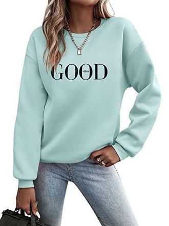 Minetom Femme Sweatshirt &agrave; Manches Longues Sweat Mode Imprim&eacute; Pull Tops Chemisier Temps Libre Sport Fitness Outdoor Basic Casual Style Sweat-Shirt