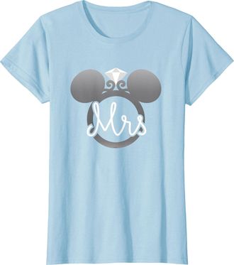 Disney Mickey Mouse Diamond Wedding Ring Bride Wife Mrs T-Shirt