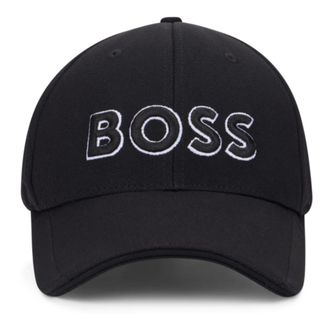 HUGO BOSS Homme, Accessoires, Noir, Taille: ONE Size Casquette en piqu&eacute; tricot&eacute; &agrave; six panneaux avec logo brod&eacute;