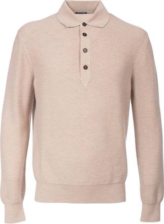 Ermenegildo Zegna Polo en Cachemire Oasi - Homme - Tops - Beige - Taille: XL