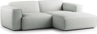Studio Copenhagen home24 Ecksofa mit XL-Longchair Grau Cordstoff Snor 260 x 71 x 171cm Longchair davorstehend rechts Modern