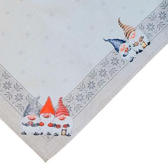 Matches 21 Tischdecke Weihnachten 85x85 cm lustige Weihnachtswichtel - Tischtuch als Bunte Weihnachts-Deko