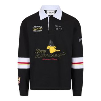 Iceberg Homme, Sweatshirts et sweats &agrave; capuche, Noir, Taille: 2XL Rugby Fit Cotton SweaT-shirt